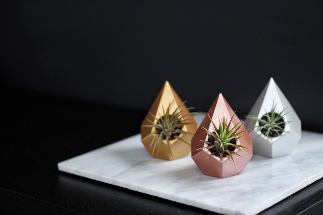 TEARDROP Concrete Planter, Table Planter, Housewarming Gift ...