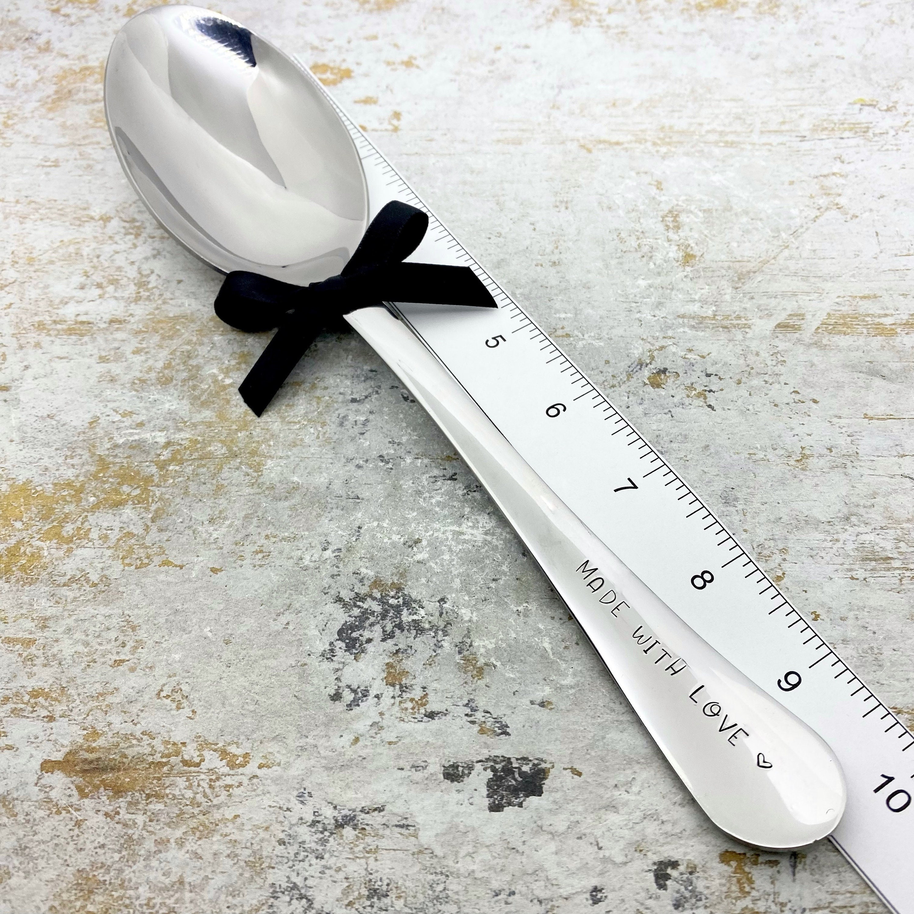 Hand Stamped Large Metal Serving Spoon or Slotted Serving - Etsy