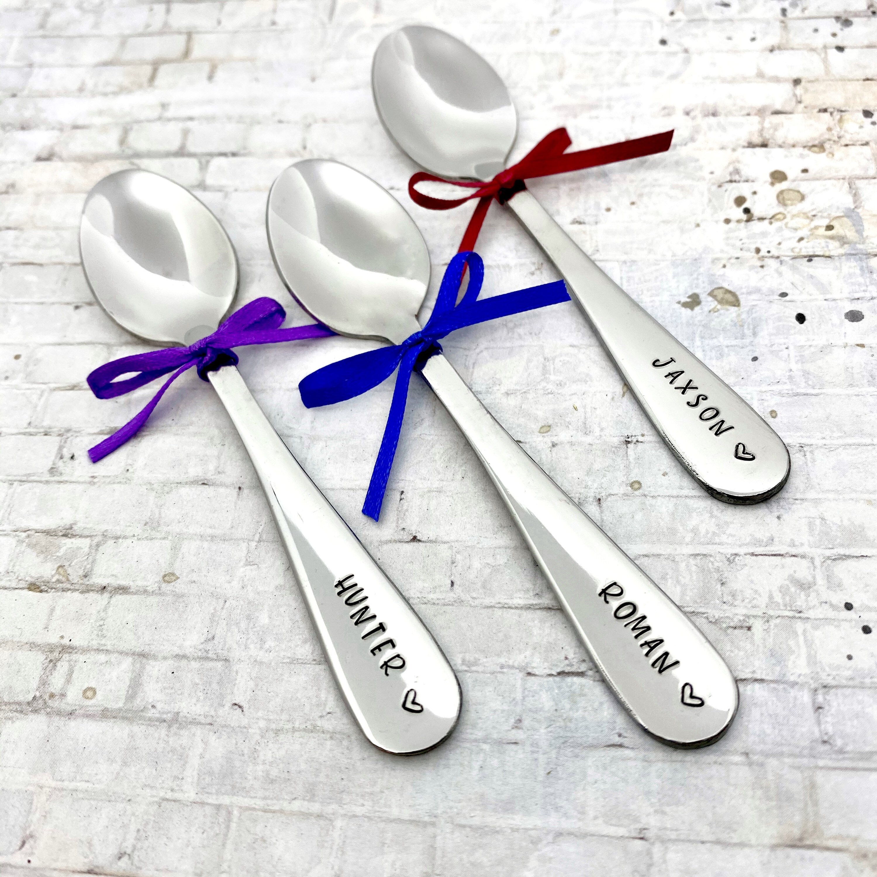 Personalized little spoon hand stamped name spoon Graduation | Etsy