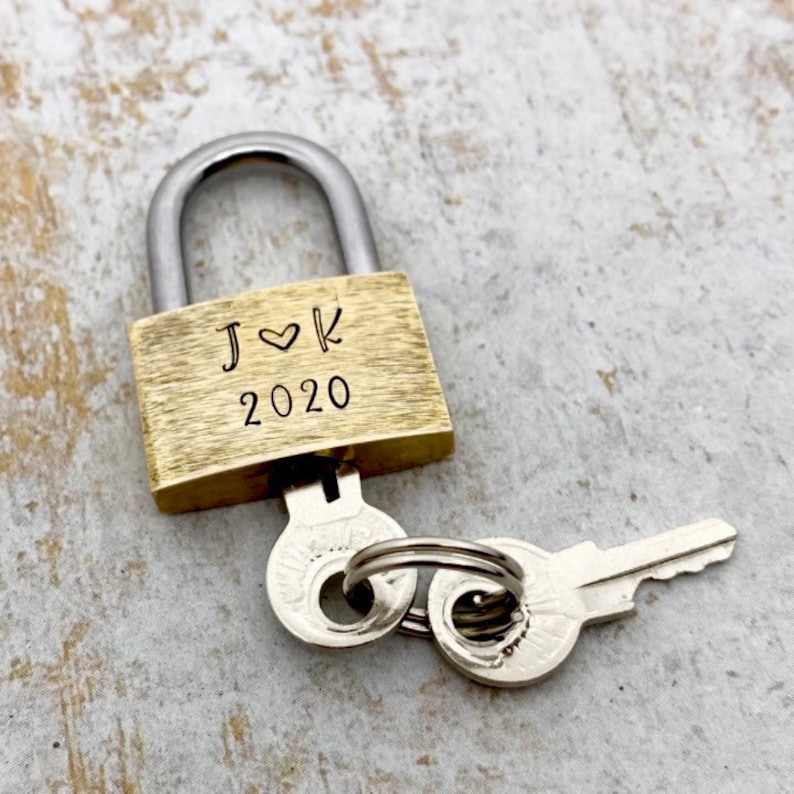 Personalized MINI love lock with initials Valentines gift | Etsy