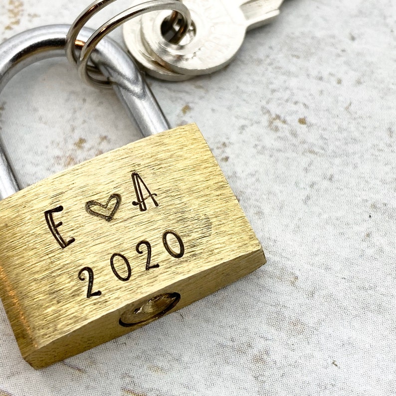 Personalized MINI Love Lock With Initials Valentines Gift - Etsy