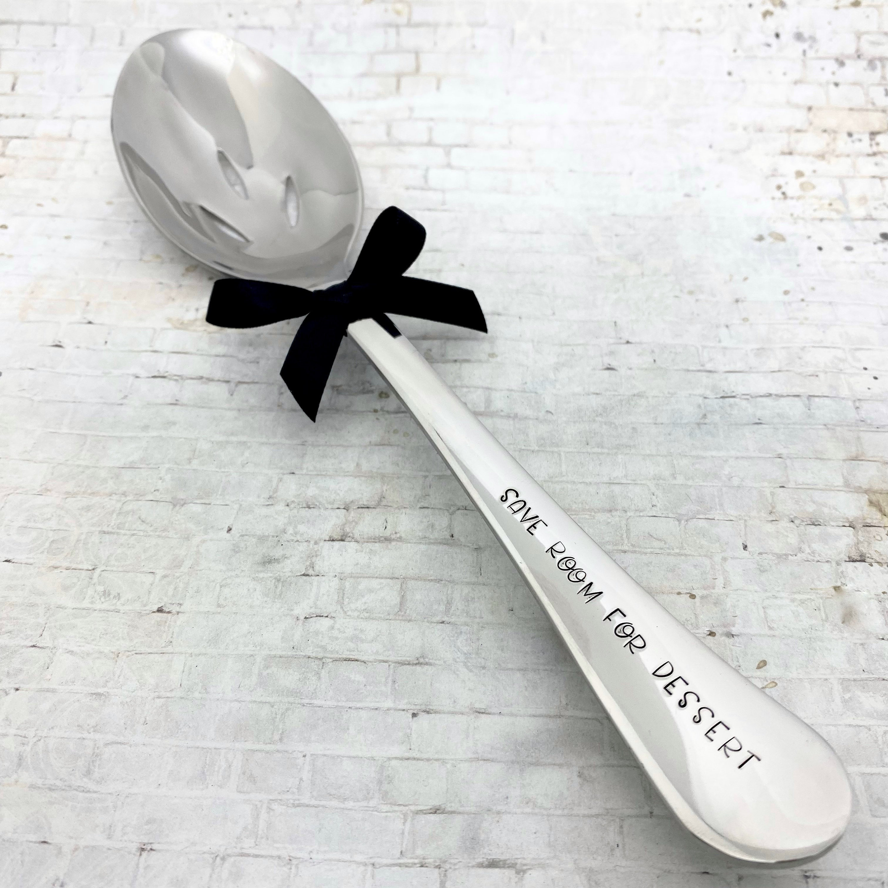 Hand Stamped Large Metal Serving Spoon or Slotted Serving - Etsy