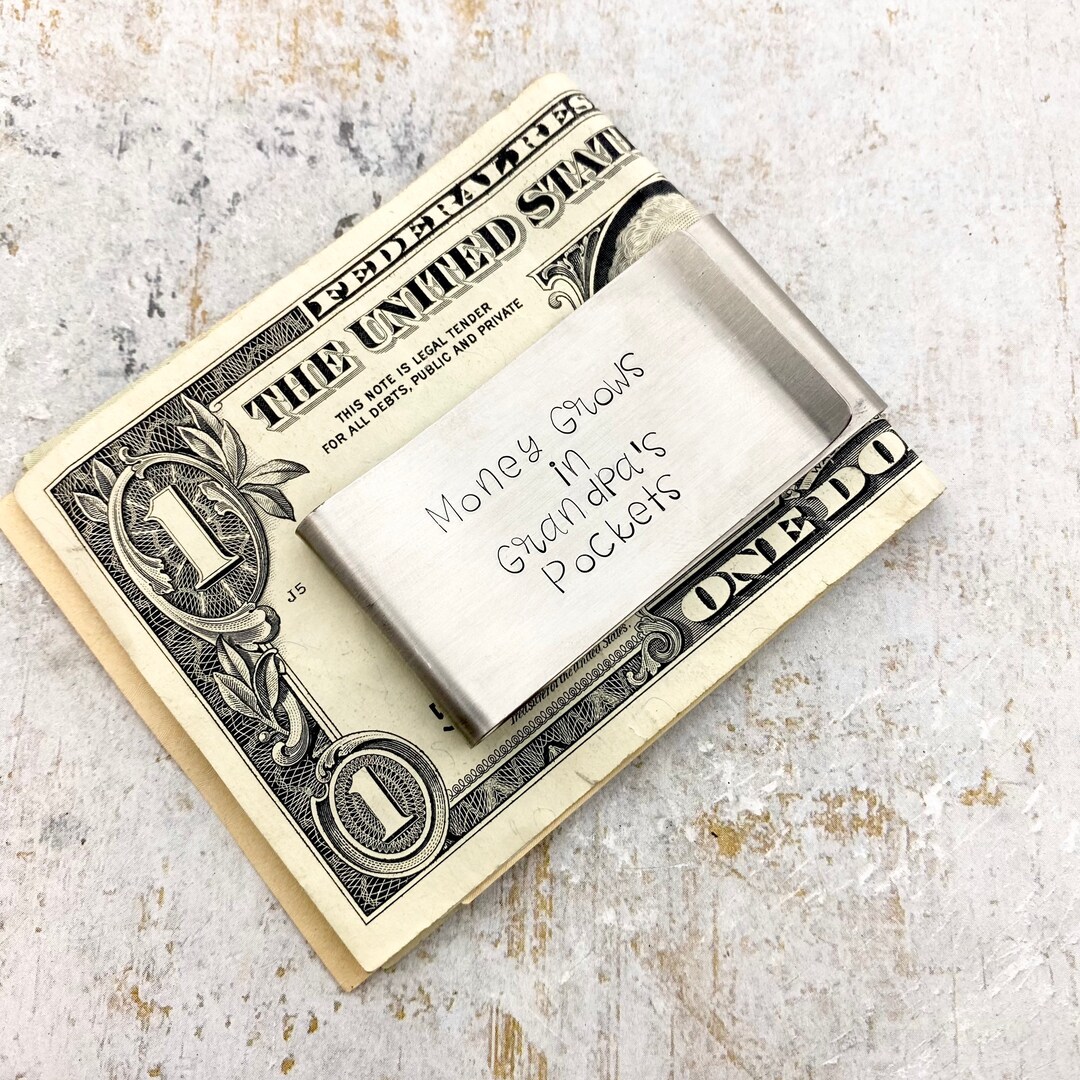 Personalized Large Metal Money Clip Double Sided Clip Openings Hand ...