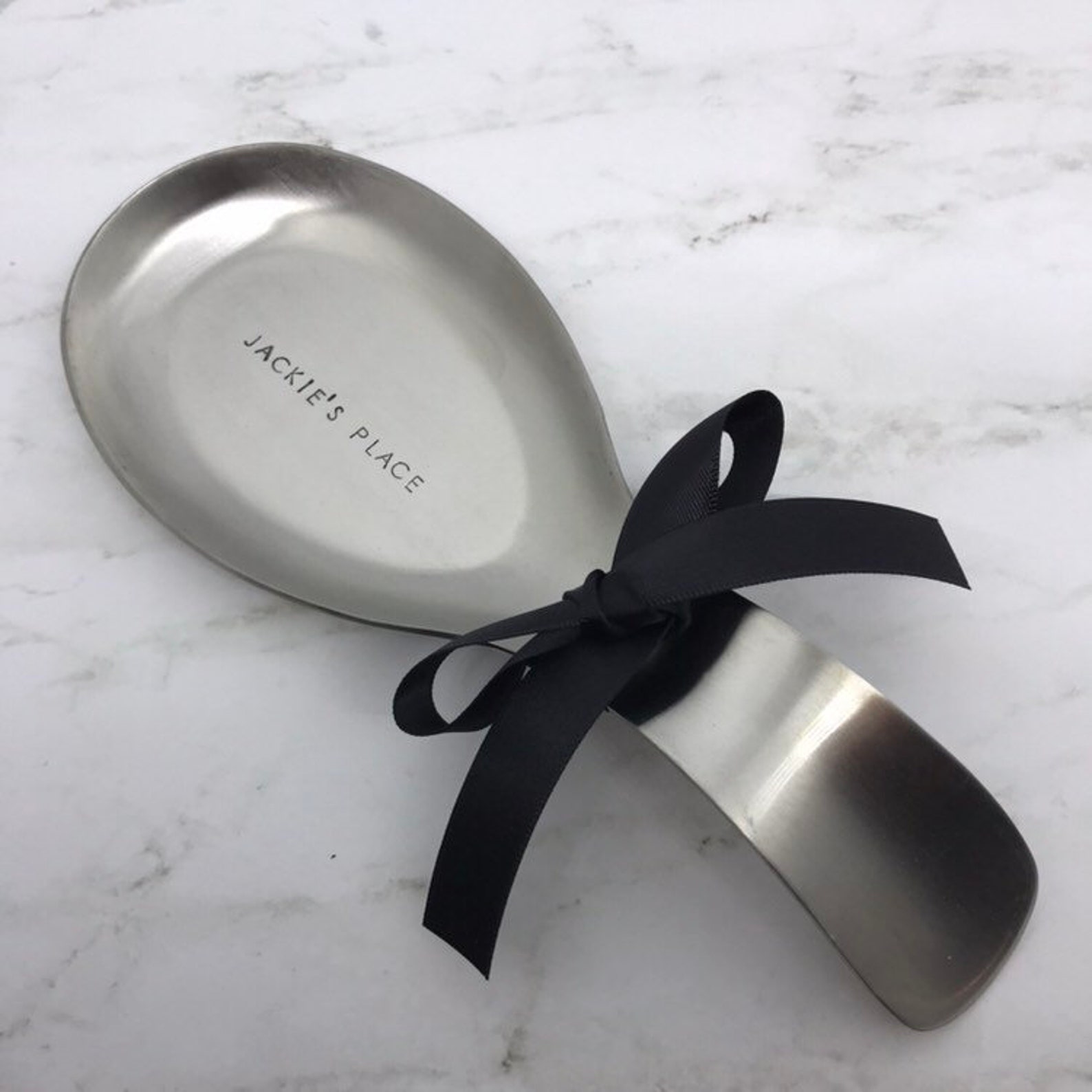 Custom Hand Stamped Metal Spoon Rest Spoon Holder Birthday - Etsy