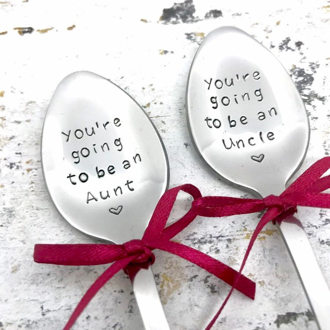 Hand Stamped Aunt Pregnancy Announcement Spoon: Stainless Steel ...