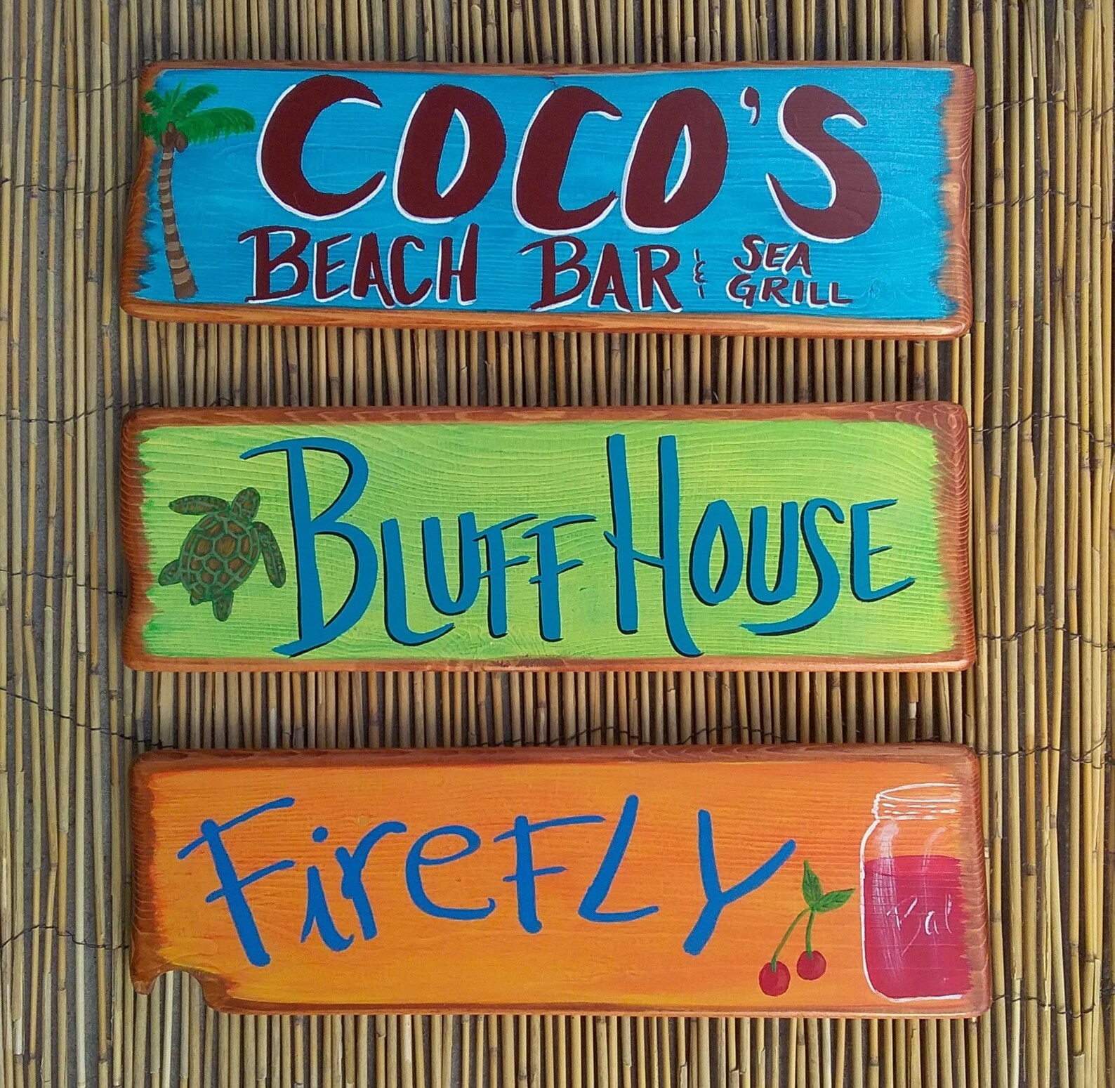 Custom Hand Painted Wood Signs, Made to Order, Beach Décor, Tiki Bar ...