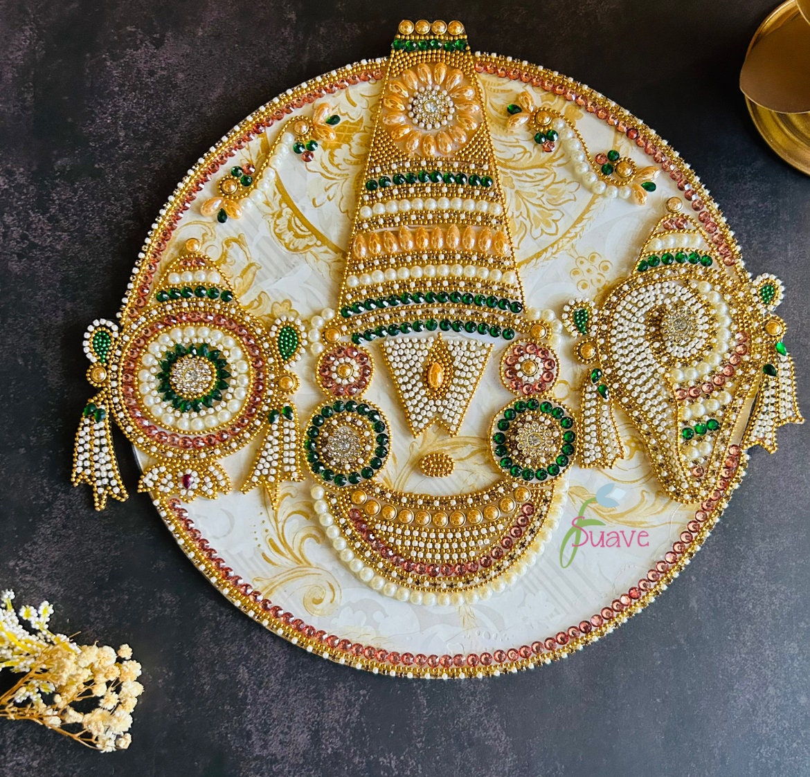 Shanku , Chakra and Naman Tirupati Balaji Symbol Mandala Rangoli - Etsy