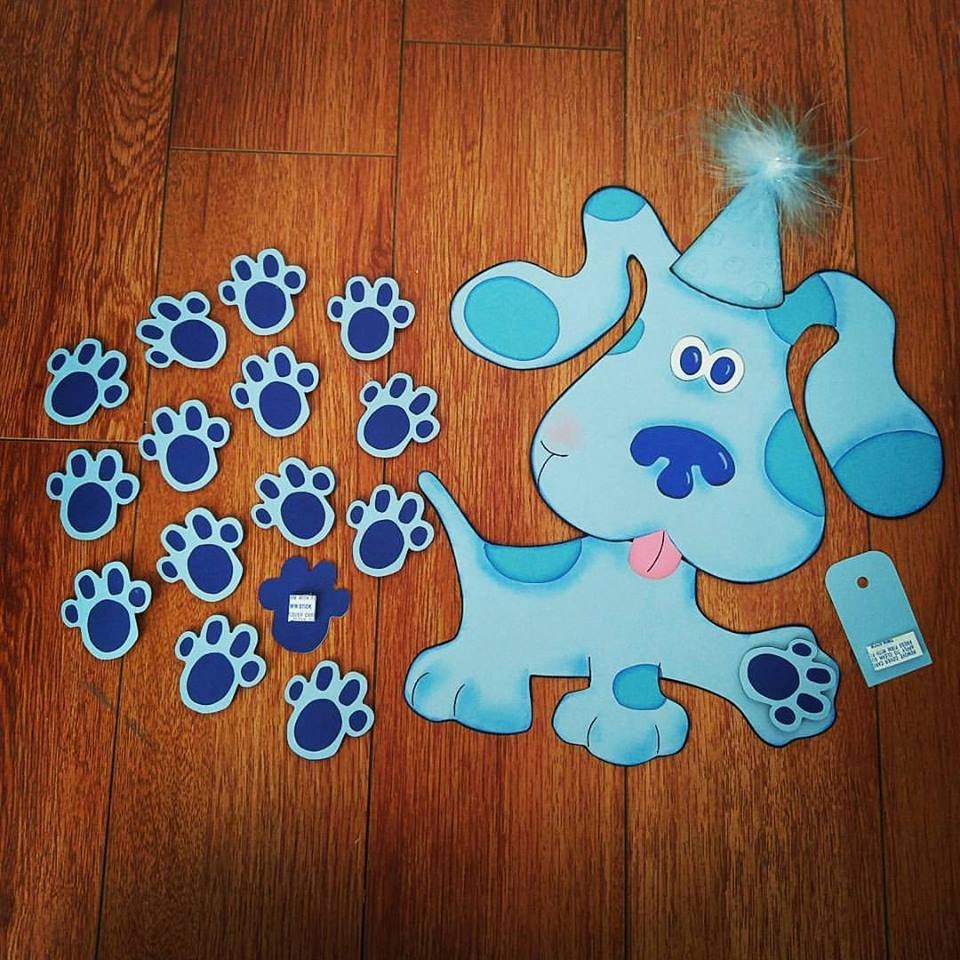 Blue's Clues Birthday Party Games Pin the Paw on Blue Dog Blue's Clues ...