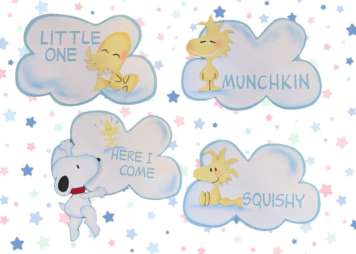 Baby Snoopy Baby Shower Decorations Woodstock & Snoopy Clouds - Etsy