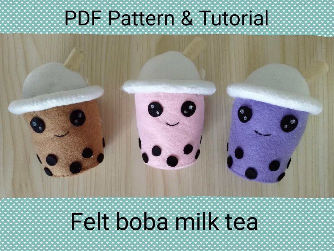 Felt Boba Milk Tea Doll: PDF Pattern & Tutorial (keychain Option) - Etsy