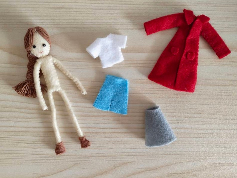 Felt Doll PDF Pattern and Tutorial Felt Wire Doll With - Etsy