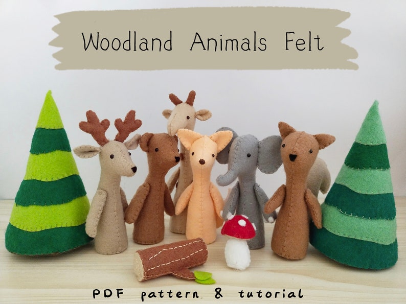 Woodland Animals Felt PDF Pattern and Tutorial - Etsy