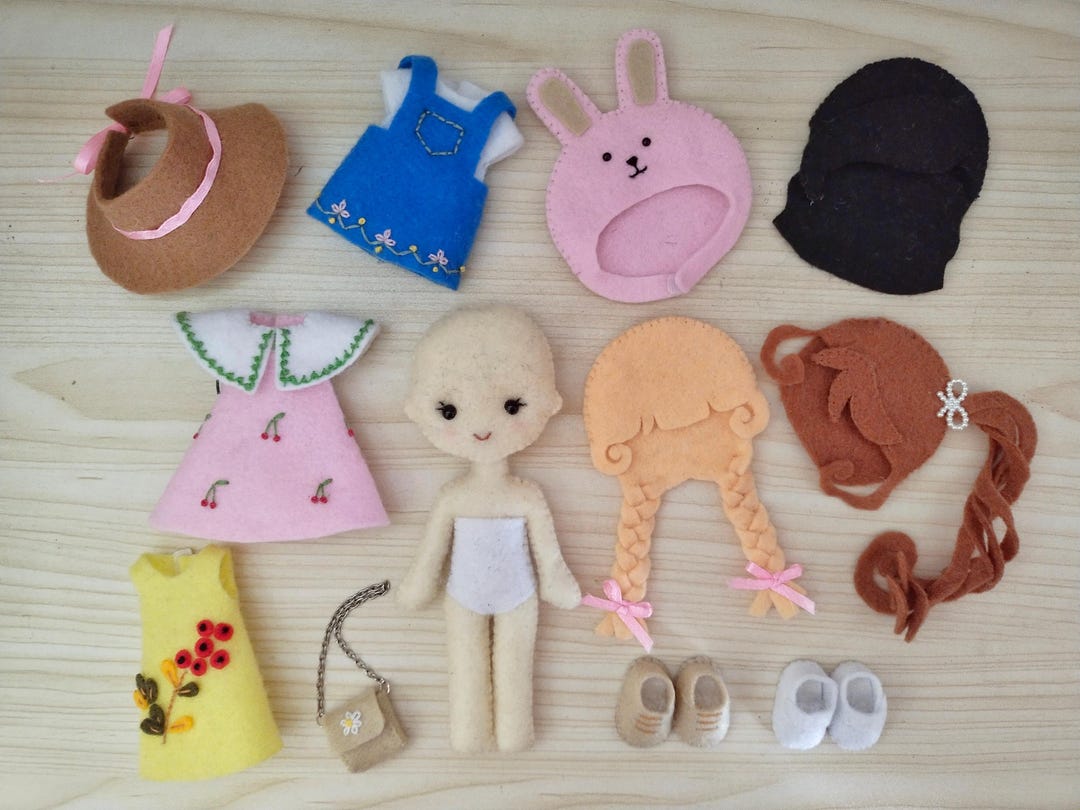 Felt Dress up Doll and Wardrobe PDF Pattern and Tutorial - Etsy