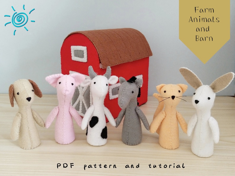 Felt Farm Animals and Barn PDF Pattern and Tutorial - Etsy