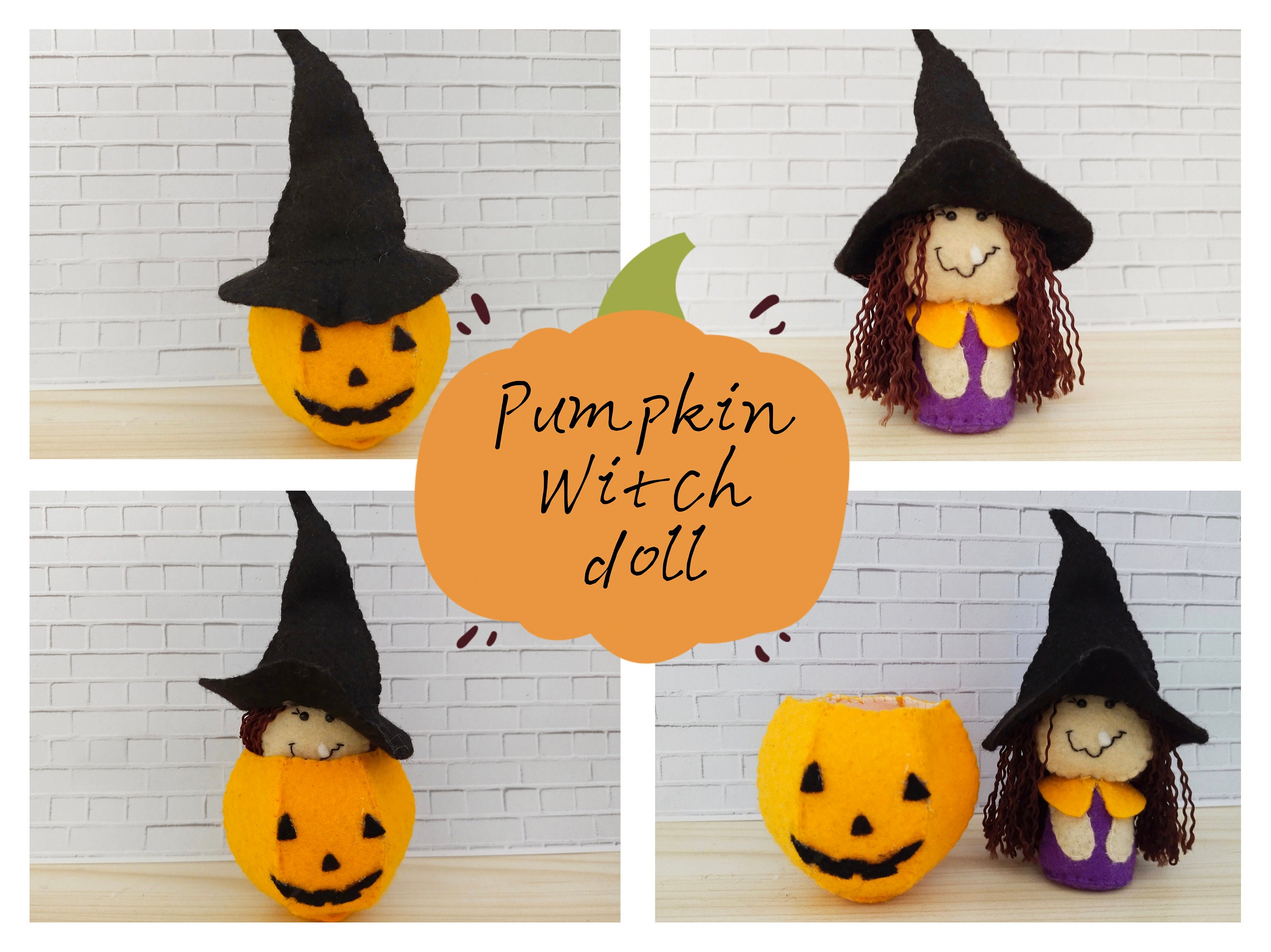 Felt Doll, Pumpkin Witch Doll PDF Pattern and Tutorial - Etsy