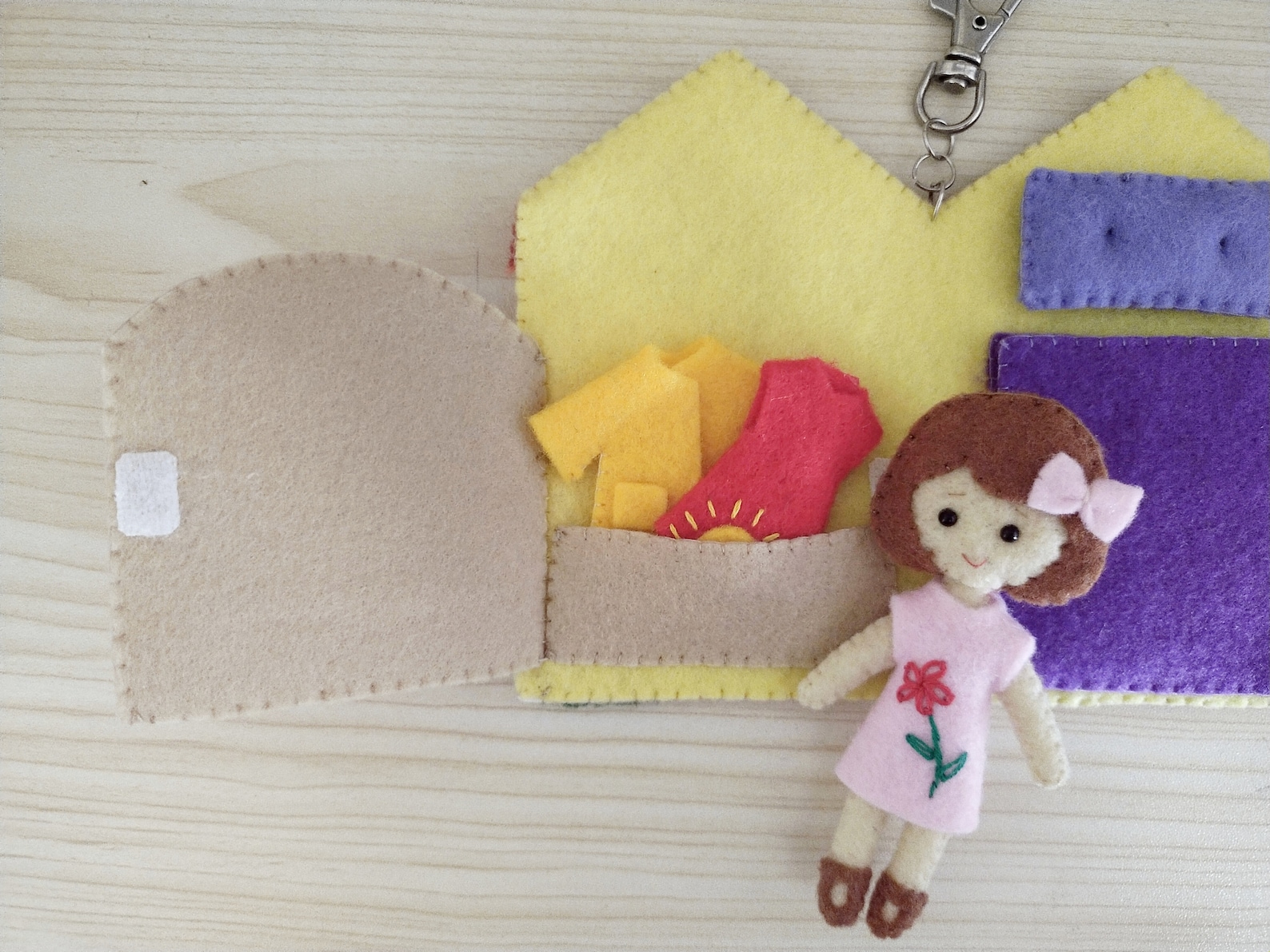 Tiny Felt Doll With Dollhouse and Clothes PDF Pattern and Tutorial - Etsy