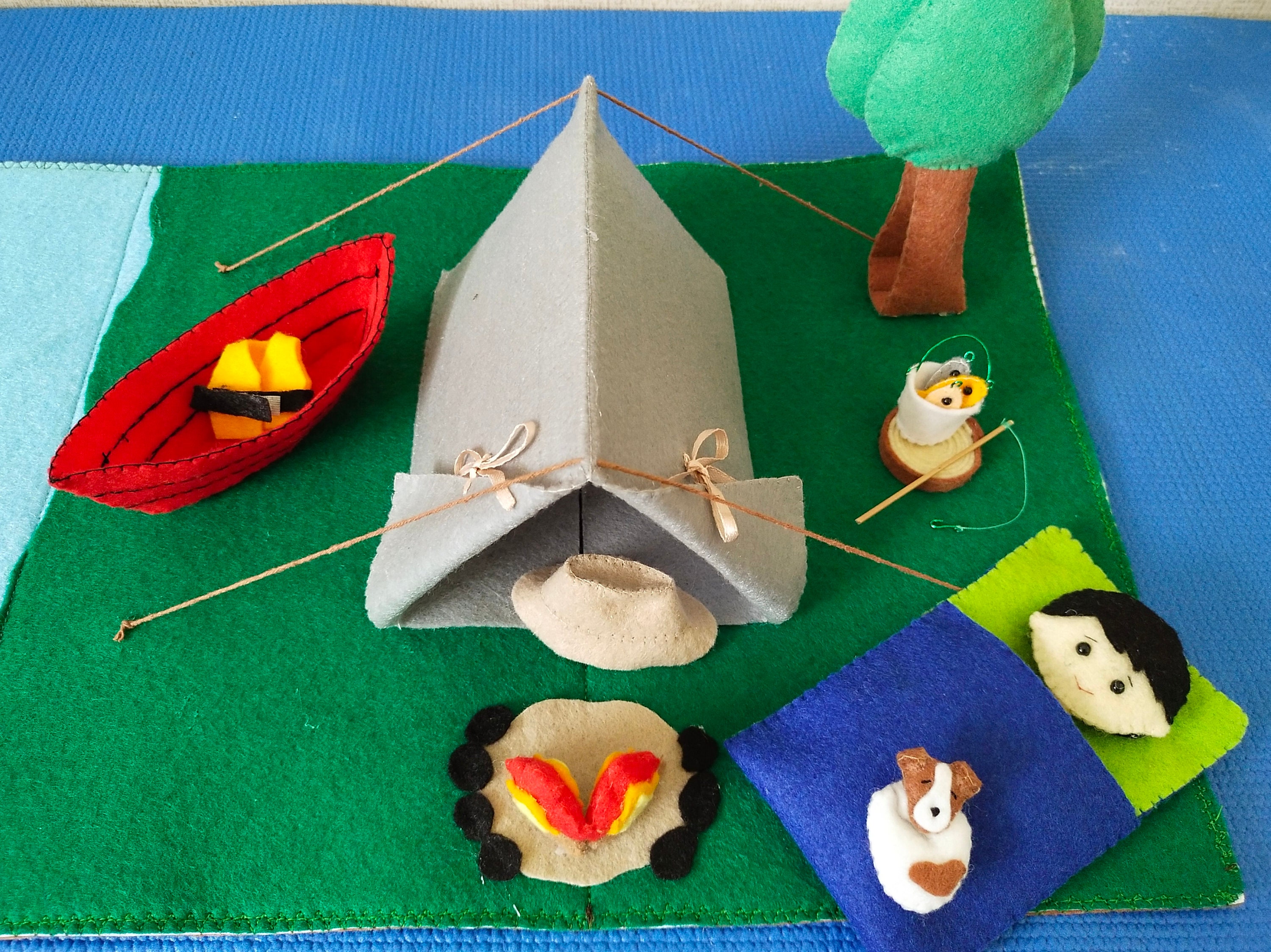 Felt Doll, PDF Pattern and Tutorial Summer Camp Tent, Felt Doll Tent ...