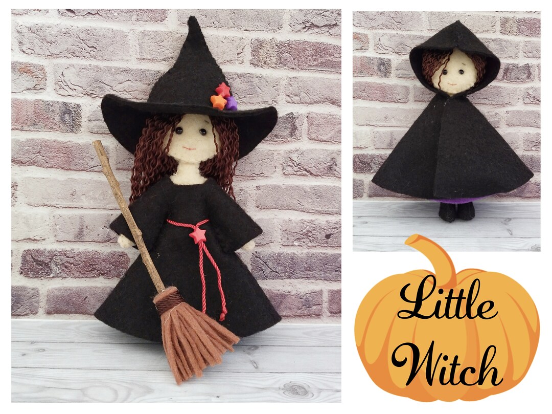 Felt Doll, Little Witch PDF Pattern and Tutorial, Halloween Costume - Etsy