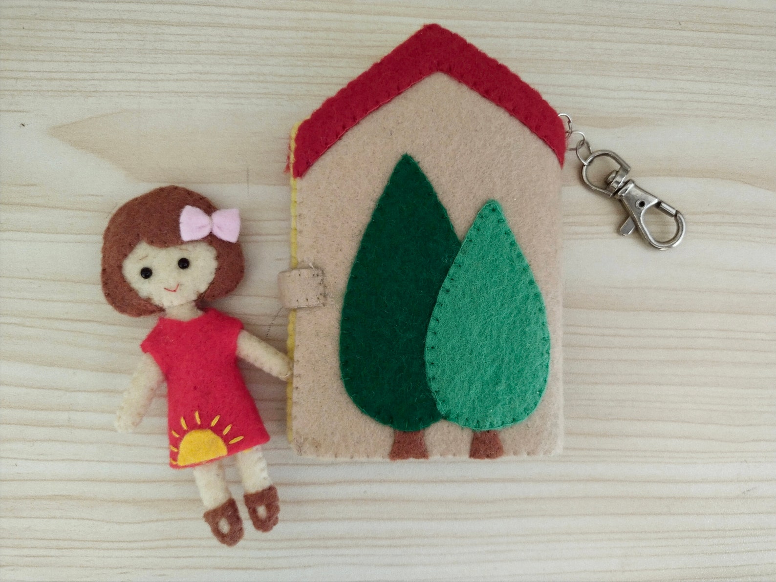 Tiny Felt Doll With Dollhouse and Clothes PDF Pattern and Tutorial - Etsy