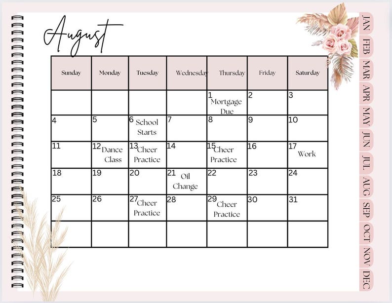 Neutral 12 Monthly Calender, Goodnotes Calender, Digital Calender ...
