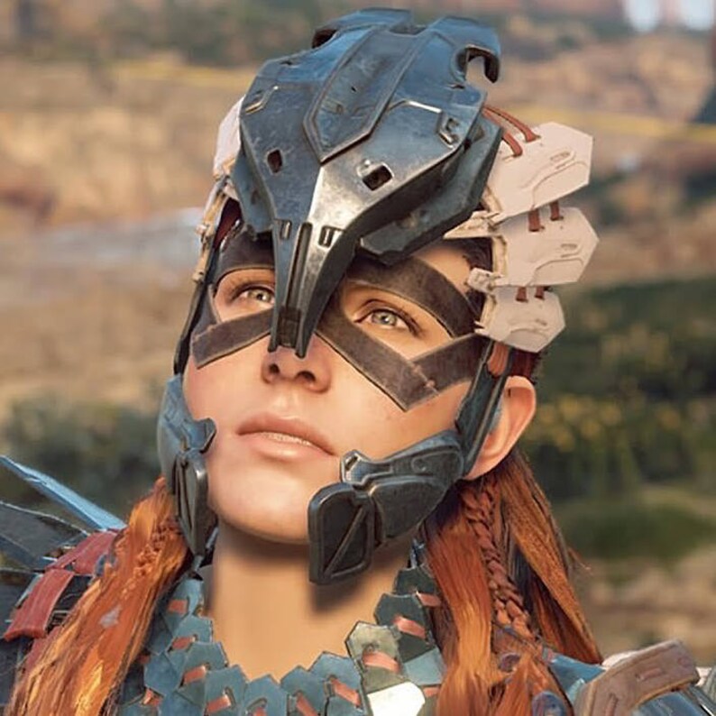 Shadow Stalwart Headpiece Aloy Horizon Zero Dawn Cosplay Etsy