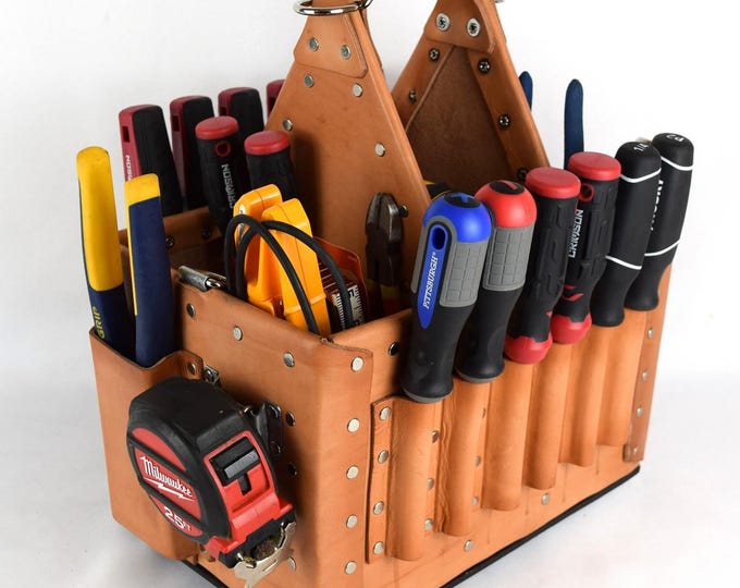 Electrician Leather Tool Bag Tuff-tote Journeyman's Stronghold Tote ...