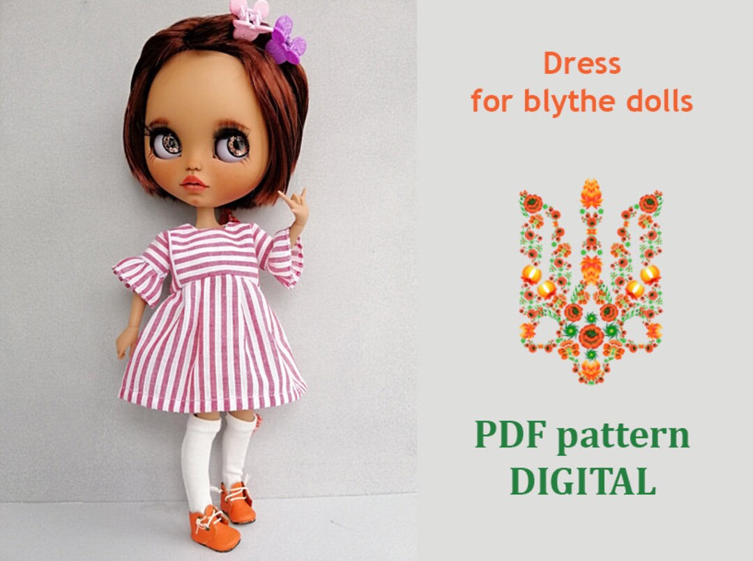 Dress Pattern Sewing Pattern for Blythe Doll Summer Dress for Blythe ...
