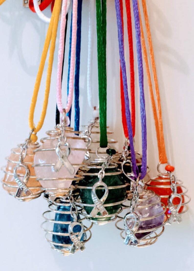 PROSTATE Cancer ~ BABY BLUE Awareness Gem Necklace (hope Beacon ...