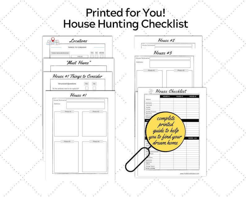 House Hunting Checklist PDF - Etsy