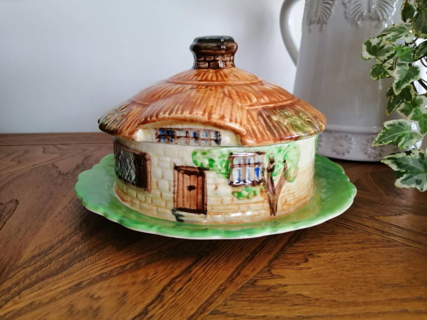 Beswick Ware Butter/cheese Dish 1930s Lidded Cottage Style Circular ...