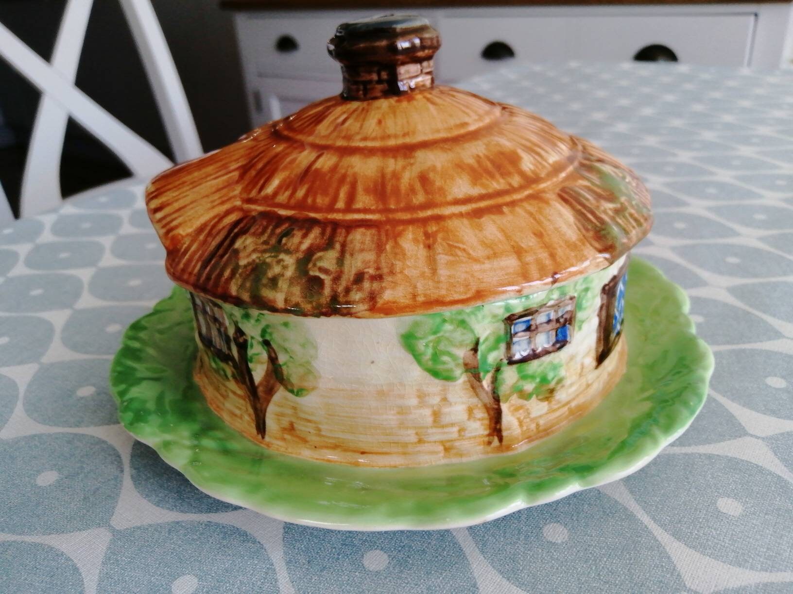 Beswick Ware Butter/cheese Dish 1930s Lidded Cottage Style Circular ...