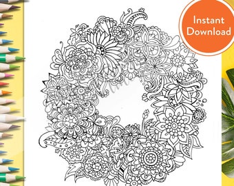 Mandala Flower Coloring Page Instant Download Printable Design - Etsy