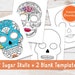 Printable Sugar Skulls Halloween Masks Bundle Digital Coloring Page ...