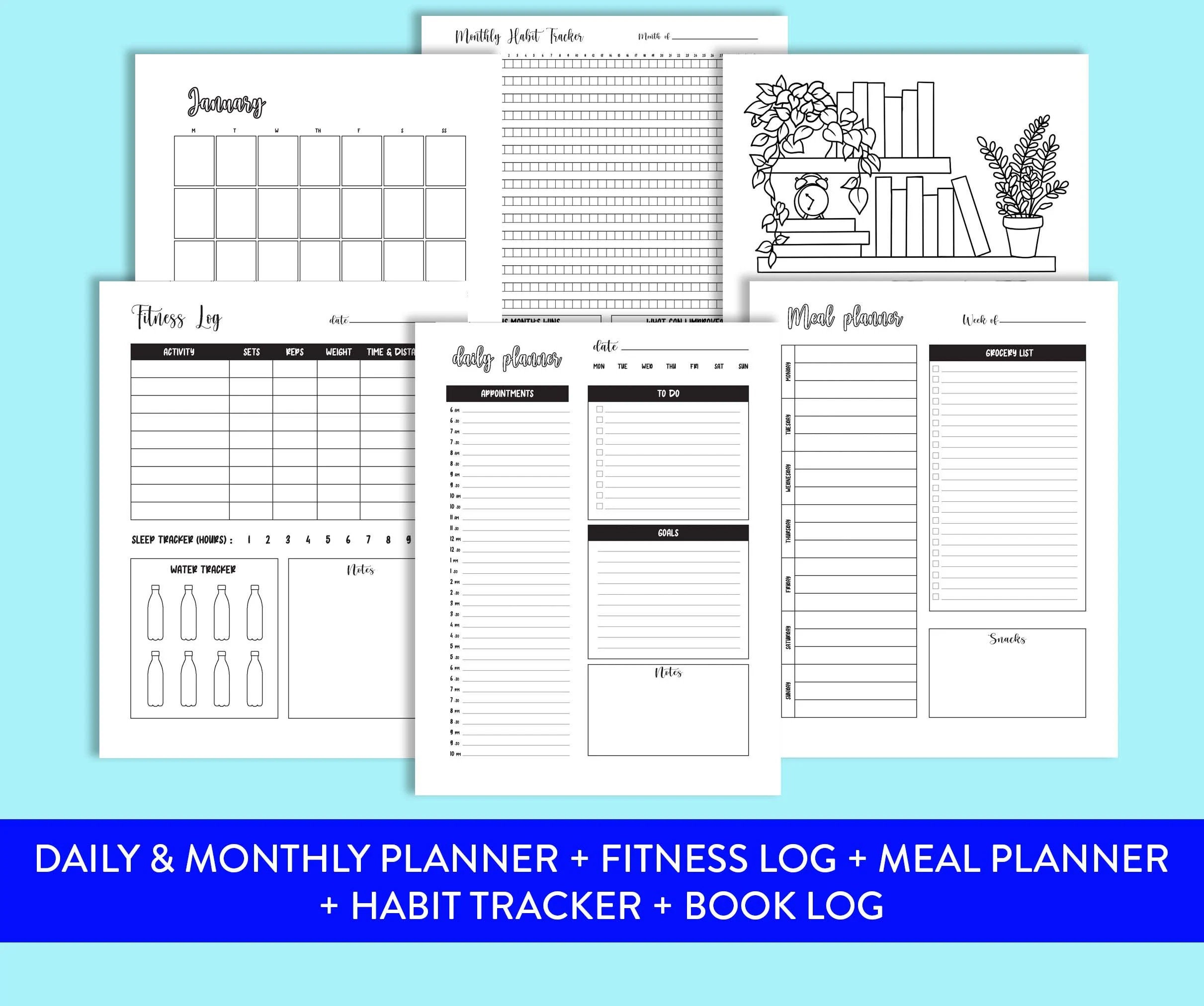 Digital Printable Coloring Calendar Blank Unnumbered Bundle With 32 ...