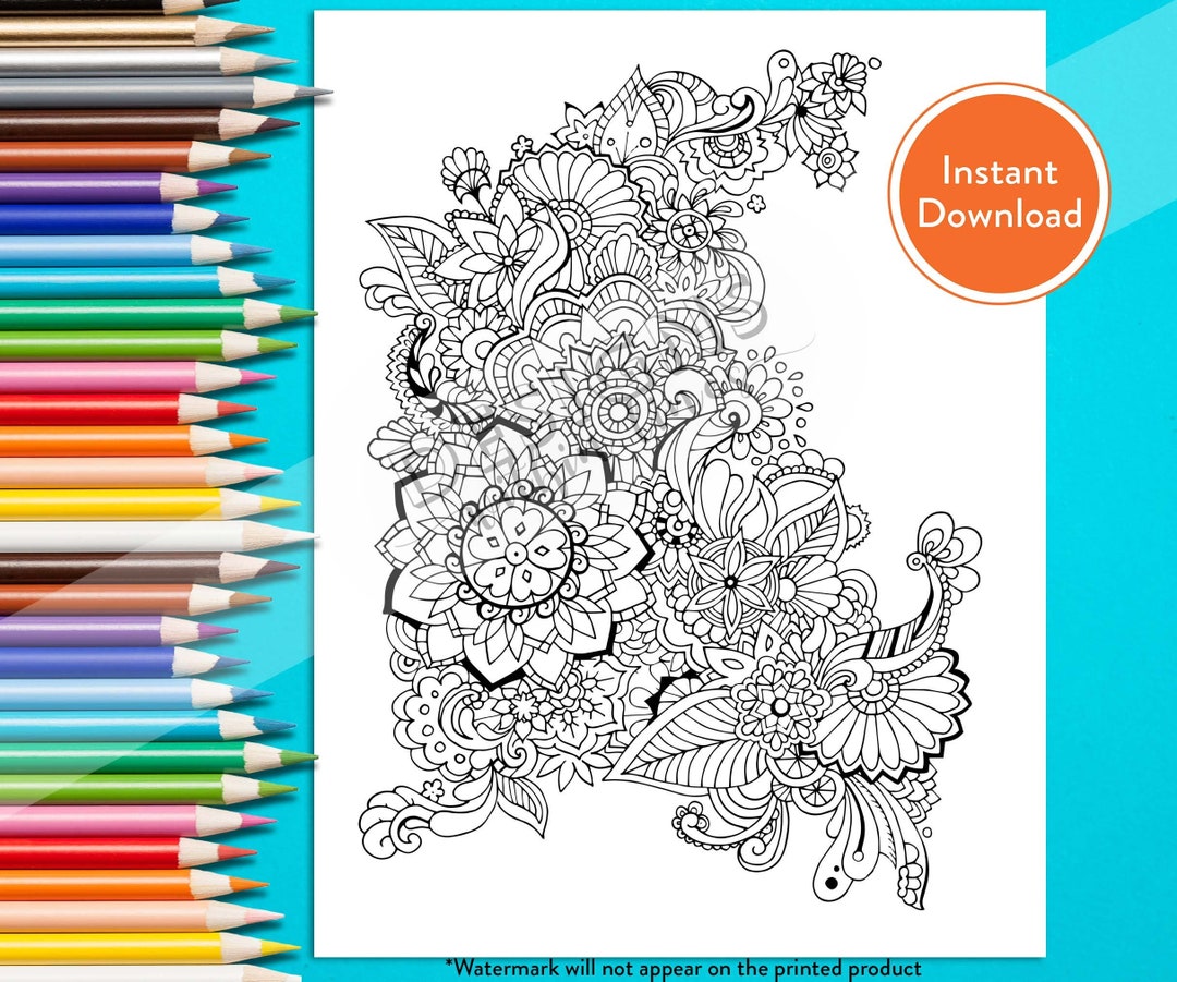 Printable Mandala Design DIGITAL Coloring Page | INSTANT DOWNLOAD - Etsy