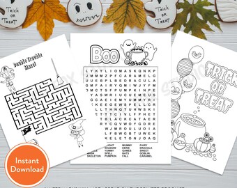 Halloween Kids Activity Bundle #4 | Printable DIGITAL DOWNLOAD | Word ...