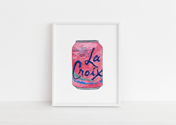 Cran-raspberry La Croix Art Print Sparkling Water La Croix | Etsy