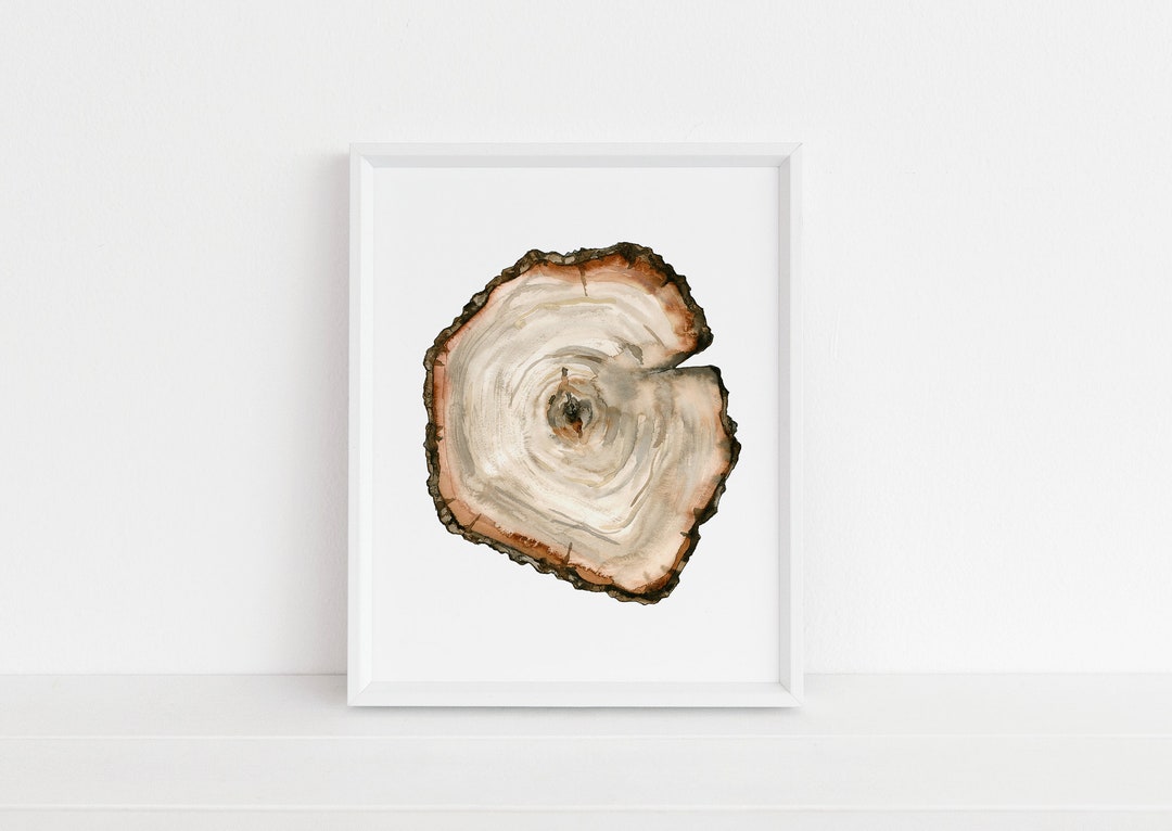 Wood Slice Art Print- Pine Tree, Forest, Wall Decor, PNW, Rustic ...