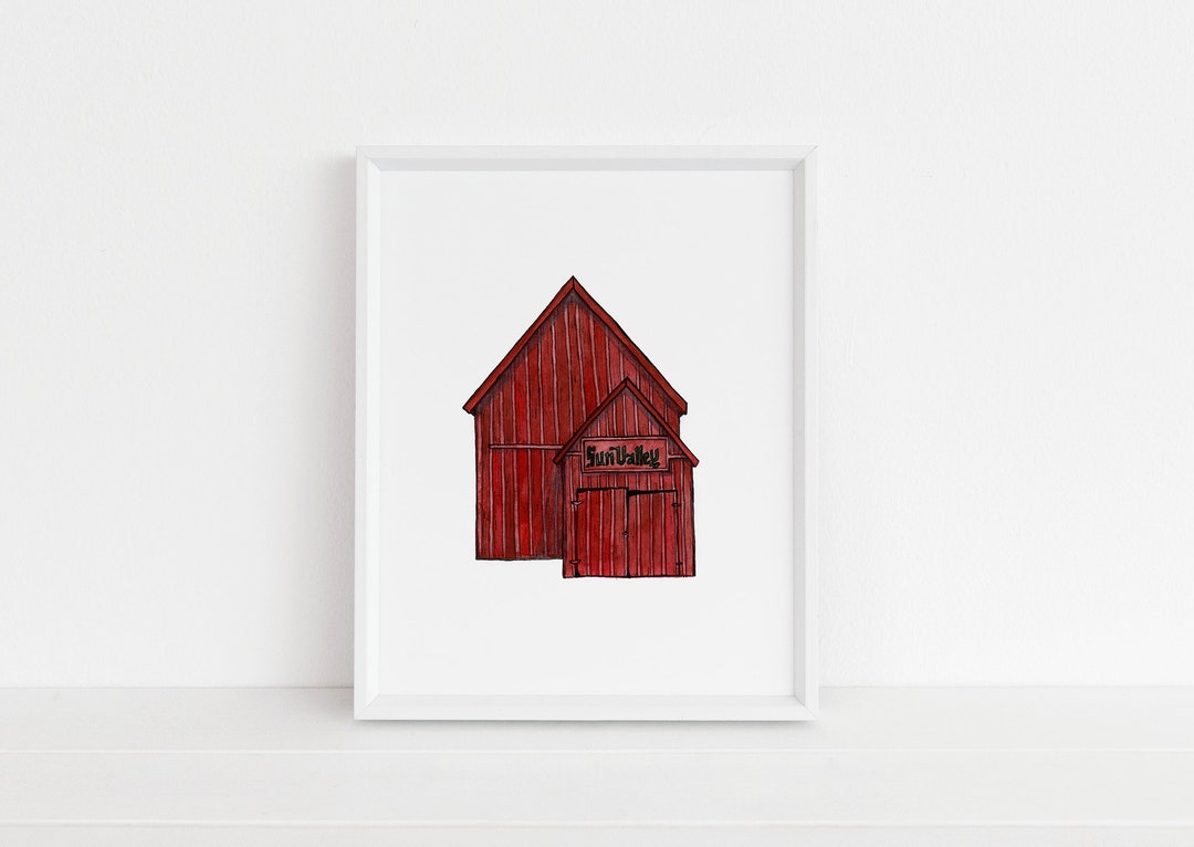 The Red Barn, Sun Valley, Historic, Idaho, Skiing, Bald Mountain - Etsy