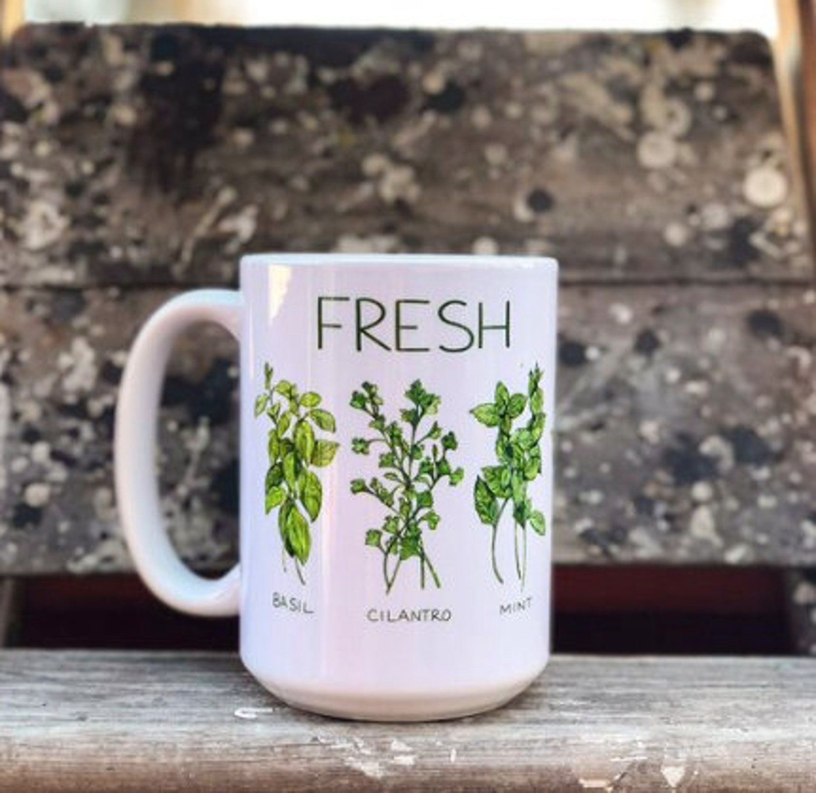 Fresh Herbs Mug Gardening Herbs Basil Cilantro Mint - Etsy