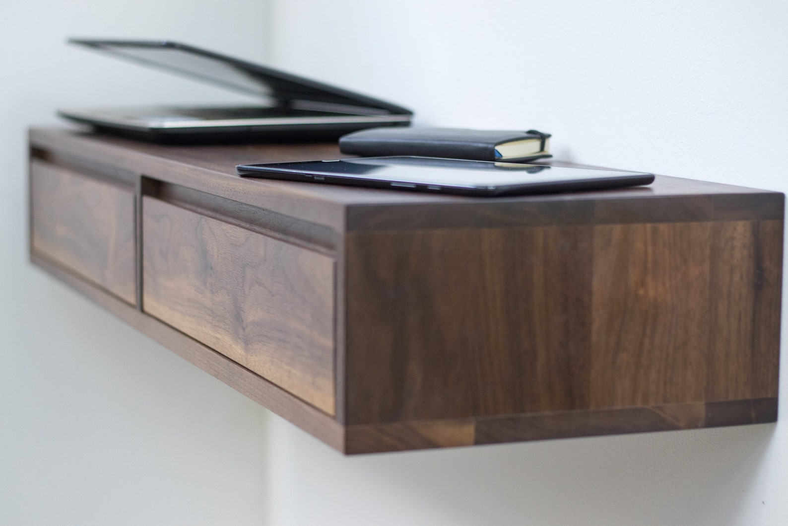 Floating Desk Black Walnut - Etsy