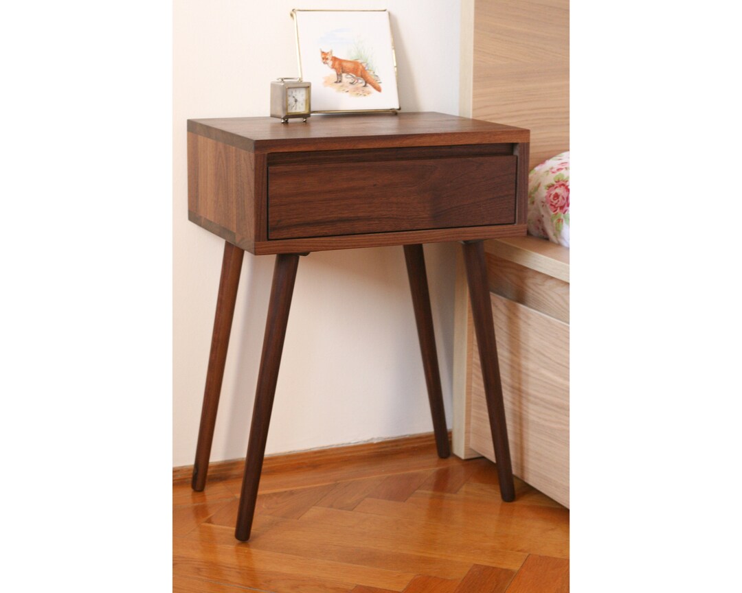 Nightstand Solid Black Walnut - Etsy