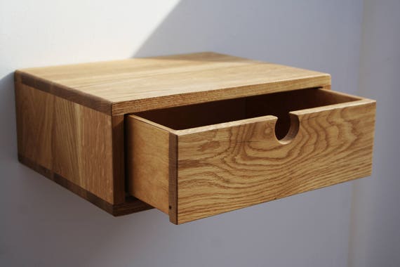 Floating Nightstand Solid Oak / White Oak / Dark Oak | Etsy