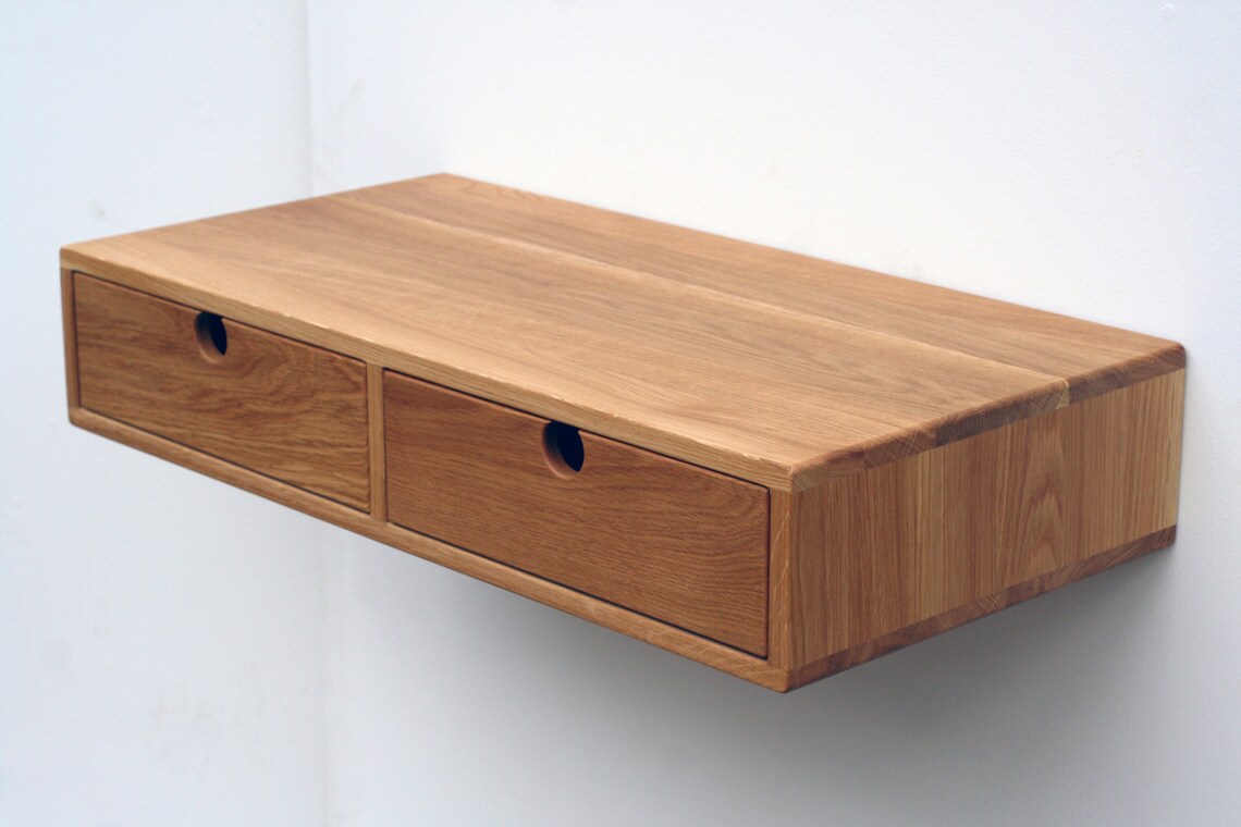 Floating Oak Desk / White Oak / Dark Oak | Etsy
