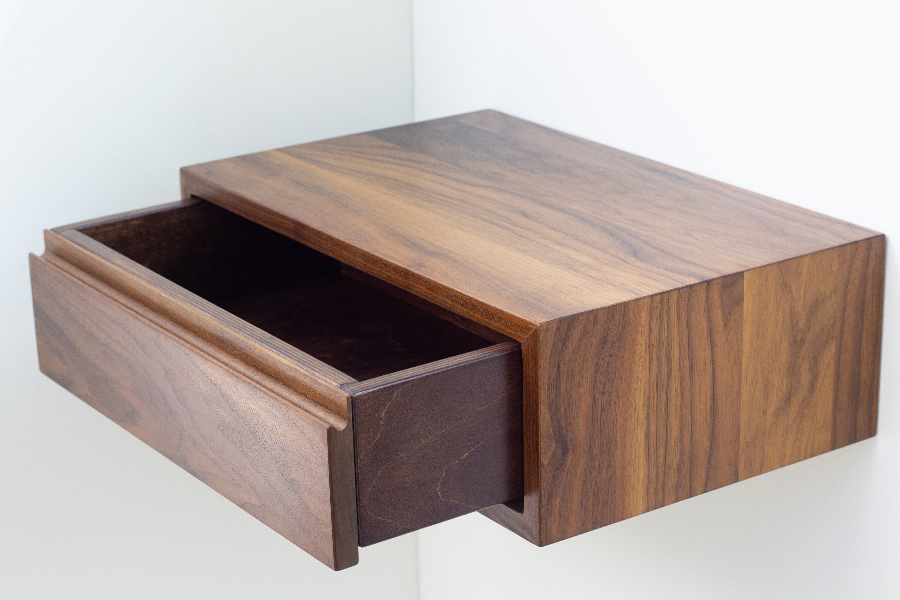 Floating Nightstand with Drawer in Black Walnut / Modern | Etsy