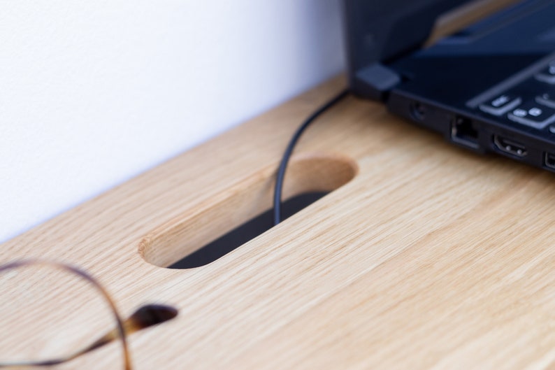 Home Office Oak Desk With Keyboard Tray - Etsy