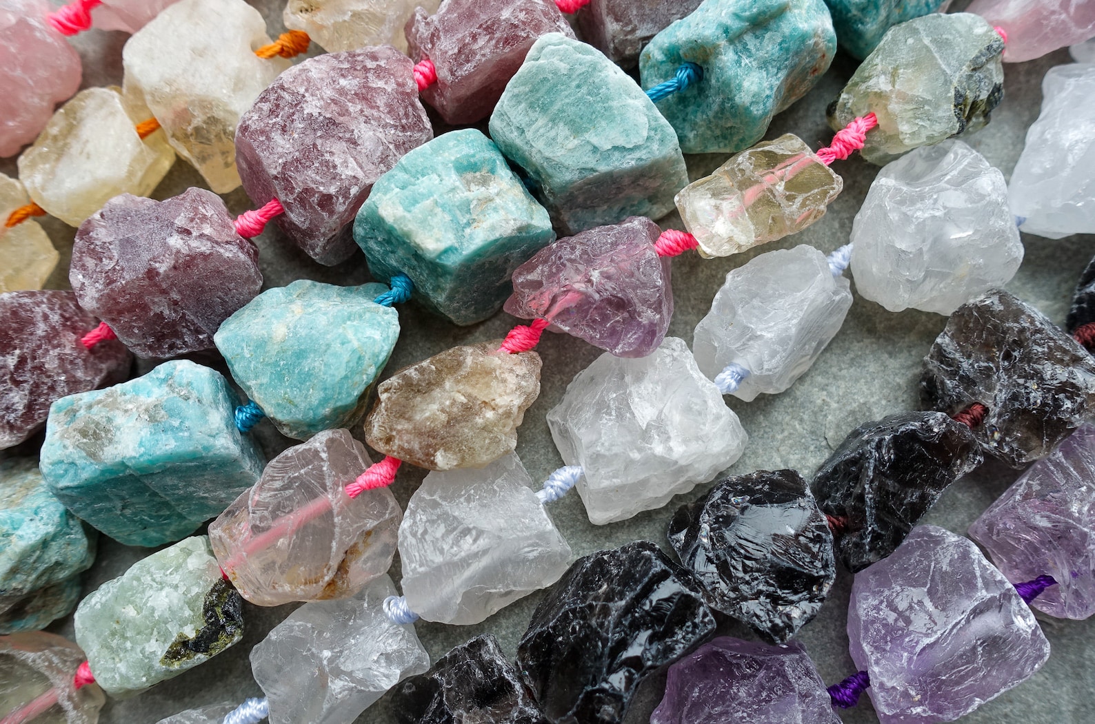 Natural Raw Chunky Crystal Nugget Beads, Untreated Ore Beads, Statement ...