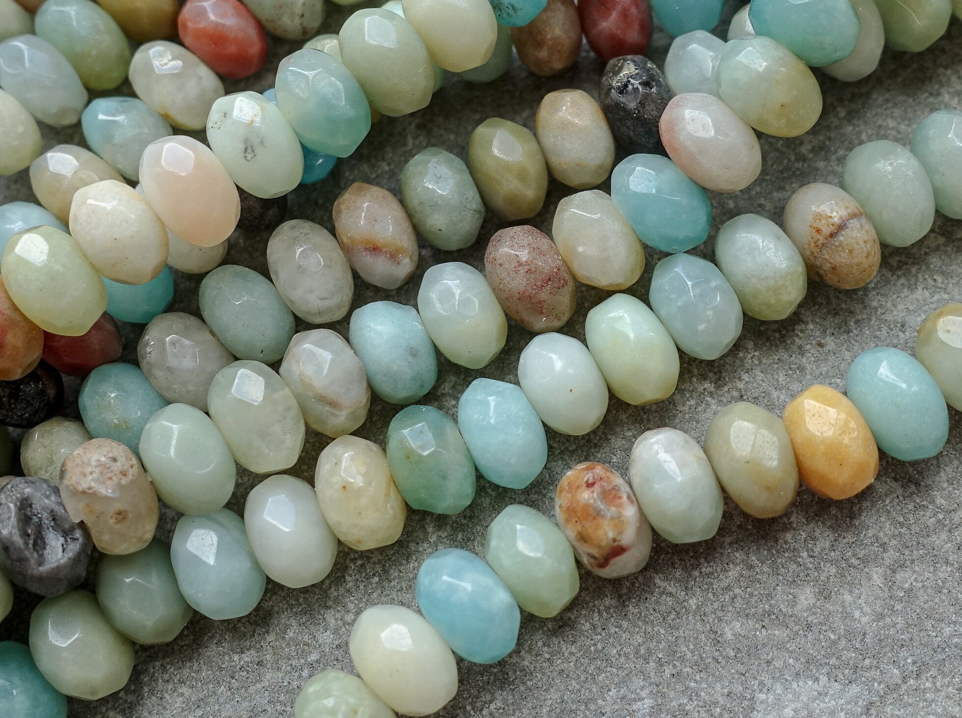 8x6mm Natural Faceted Amazonite Beads Rondelle Beads Abacus | Etsy