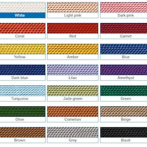 5 Sizes - 21 Colors Griffin Natural Silk Cord UK, Plied Thread, Mala ...