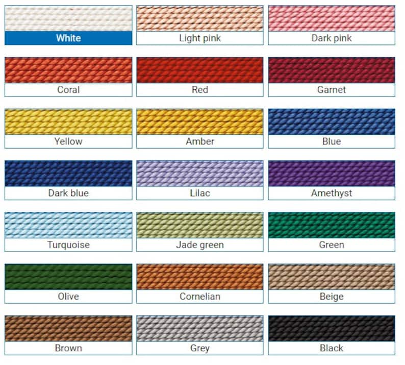 5 Sizes 21 Colors Griffin Natural Silk Cord UK Plied - Etsy